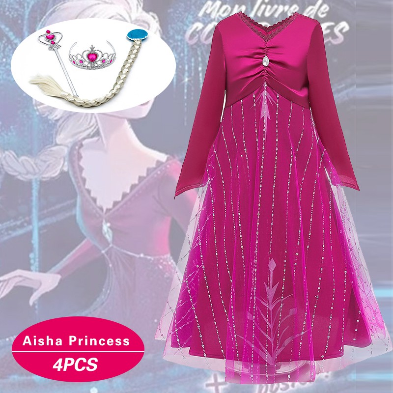 Dress Clothing Frozen 2 Aisha Princess Set Christmas Cosplay Elsa ...