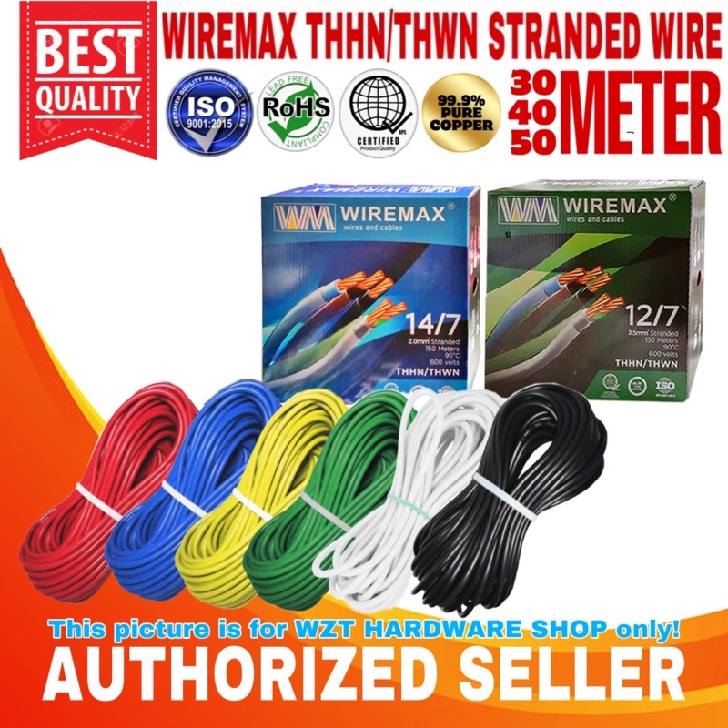 Original Wiremax 99.99% Pure Copper Lead Free THHN/THWN 12/7 & 14/7 ...