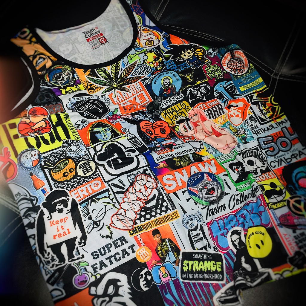 YOUTH CULTURE® SANDO 'STICKER' FULL SUBLIMATION TANK TOP | Shopee ...