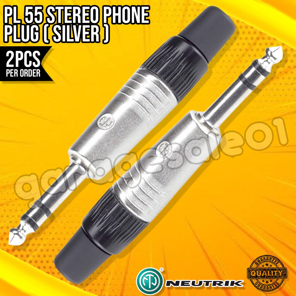 2PCS Neutrik NP3C PL55 Stereo Phone Plug Connector (Silver) | Shopee ...