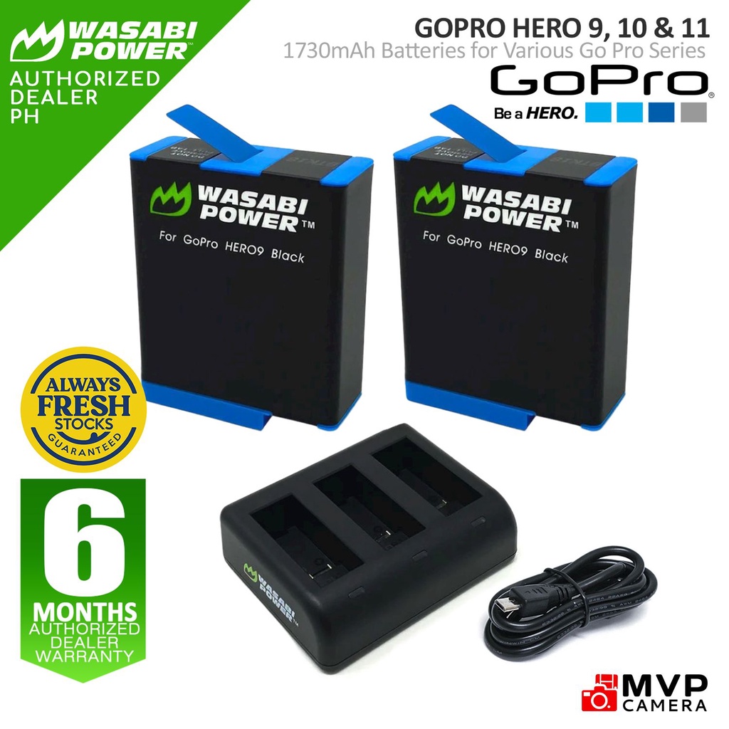 GOPRO HERO 11 HERO10 HERO9 Battery and TRIPLE CHARGER DOCK MVP CAMERA ...