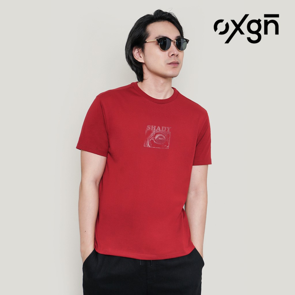 OXGN Shady Slim Fit OG T-Shirt For Men (Dark Red) | Shopee Philippines