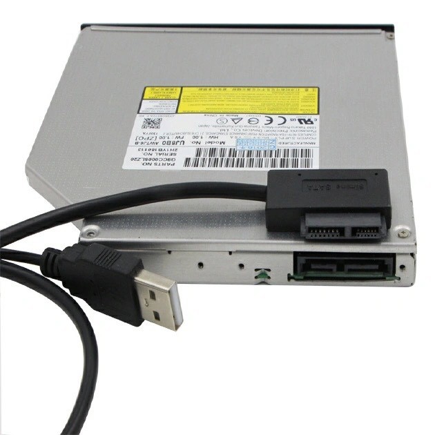 USB2.0 6+7 13Pin Slimline Slim SATA External USB2.0 Power Supply For Laptop CD-ROM DVD-ROM ...