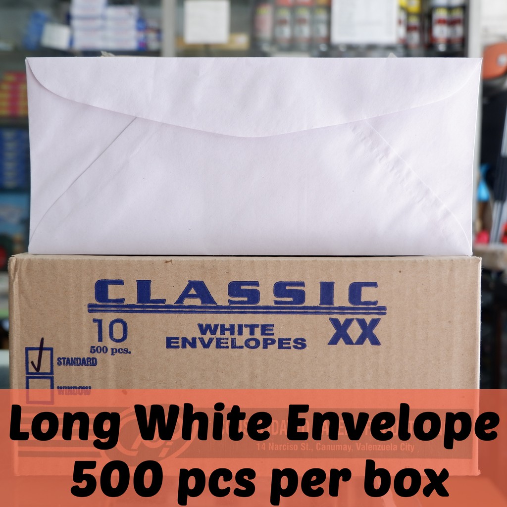 White Letter Envelope 500 Pcs Long Mailing Sobre | Shopee Philippines