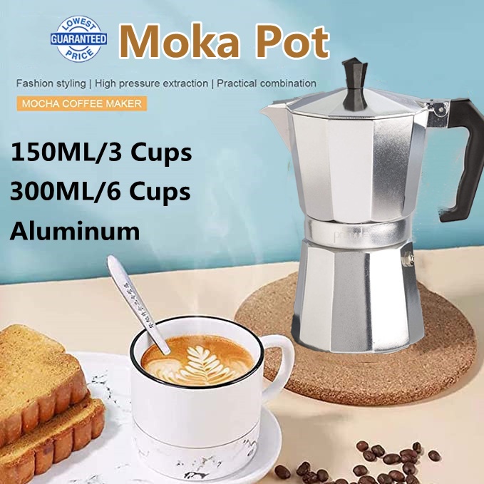 Moka Pot Espresso Coffee Maker Machine Aluminum Percolator Brewer ...
