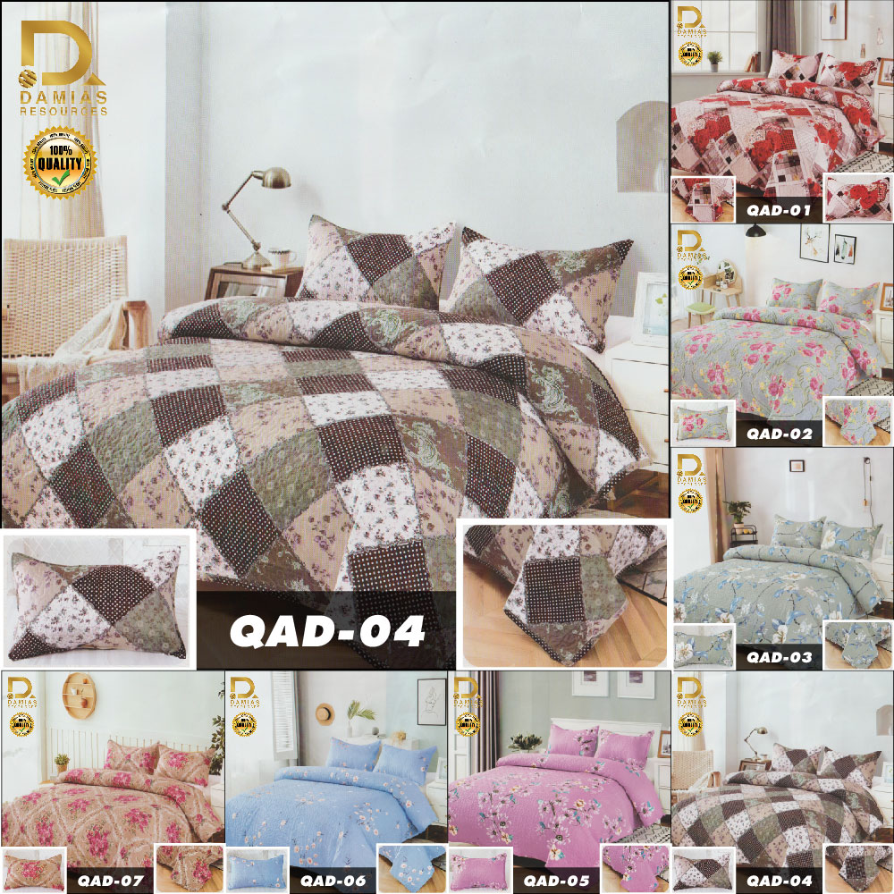 Saiz Queen Free Bag Simpan Cadar Patchwork AIZHOU 3 In 1 Set Baru Cantik Jahitan Kemas Ukuran ...