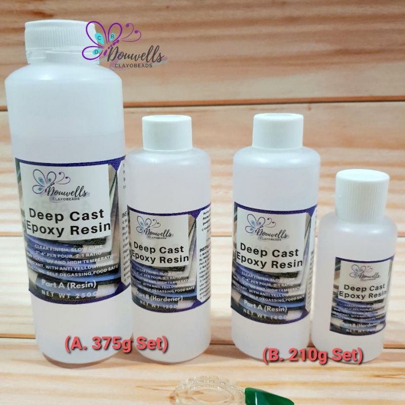 DEEP CAST EPOXY RESIN 210g or 375g 2:1 Ratio Thick Deep pour 4" Thick ...