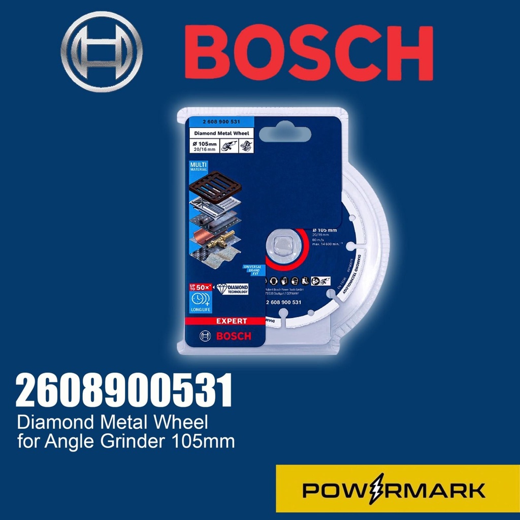 BOSCH 2608900531 Diamond Metal Wheel for Angle Grinder 105mm [POWERMARK ...