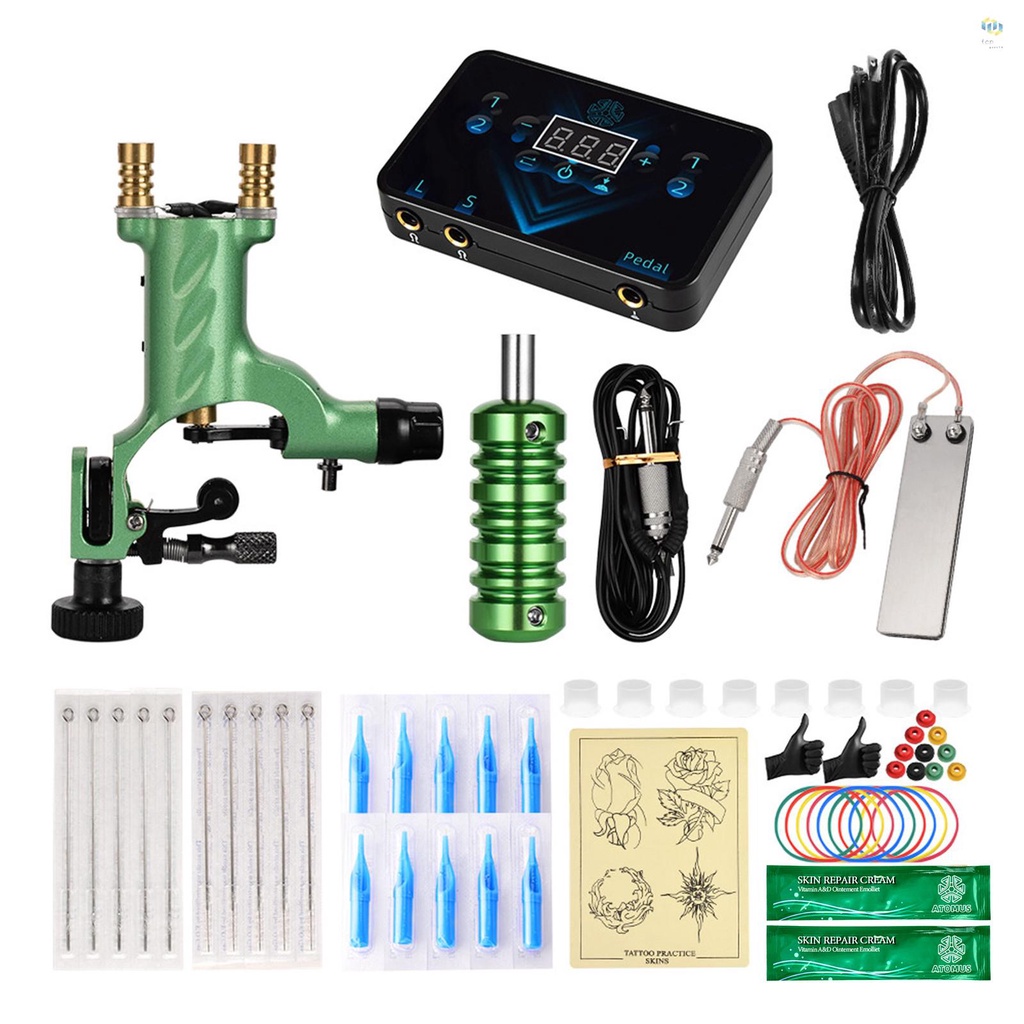TOP ATOMUS Tattoo Machine Kit Rotary Tattoo Machine Power Supply with ...