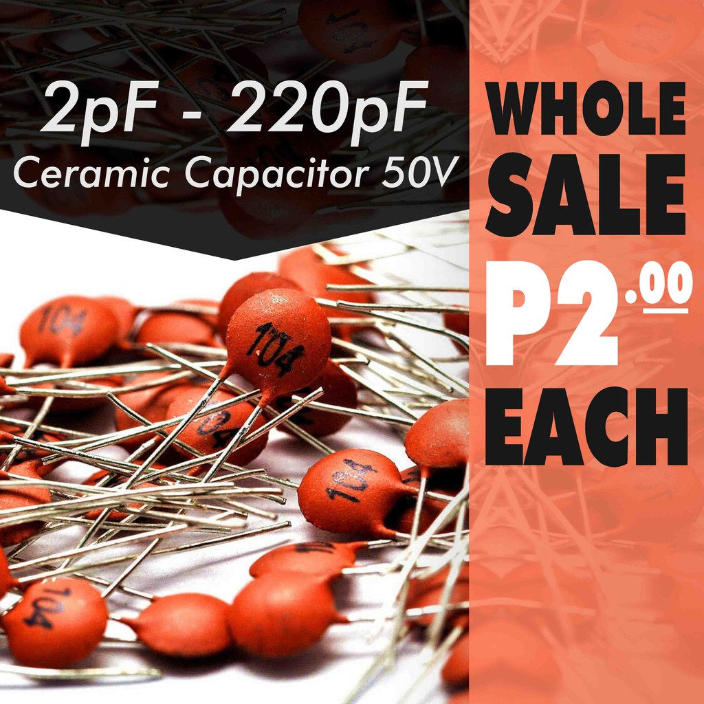 2pF - 220pF Ceramic Capacitor 50V Capacitors DIY Electric Electronics ...