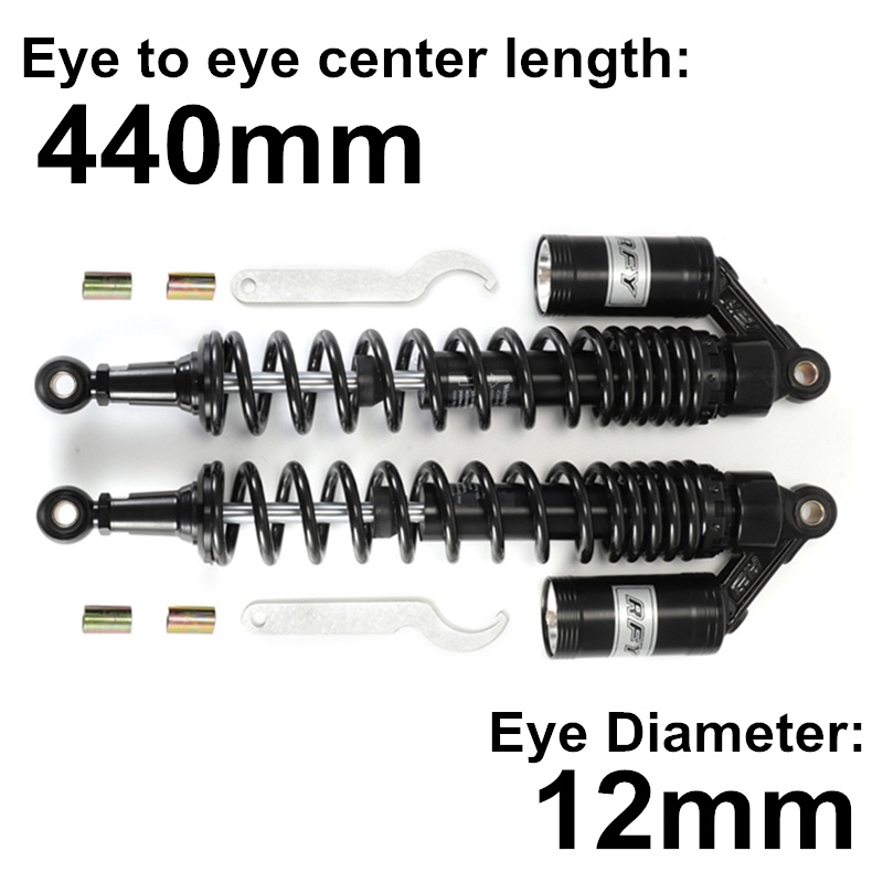 Black 280mm 320mm 360mm 380mm 440mm Motorcycle Air Shock Absorber Rear ...