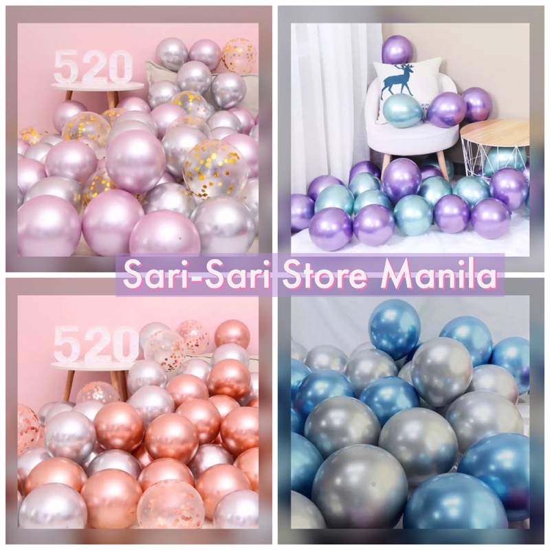 Chrome confetti balloons set birthday wedding party decoration | Shopee ...