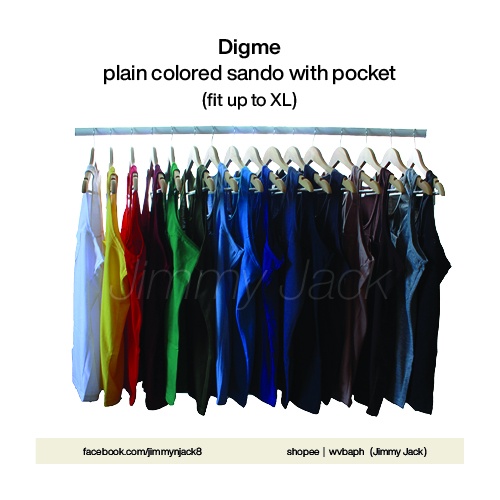 Digme Plain Colored Sando with Pocket | Shopee Philippines