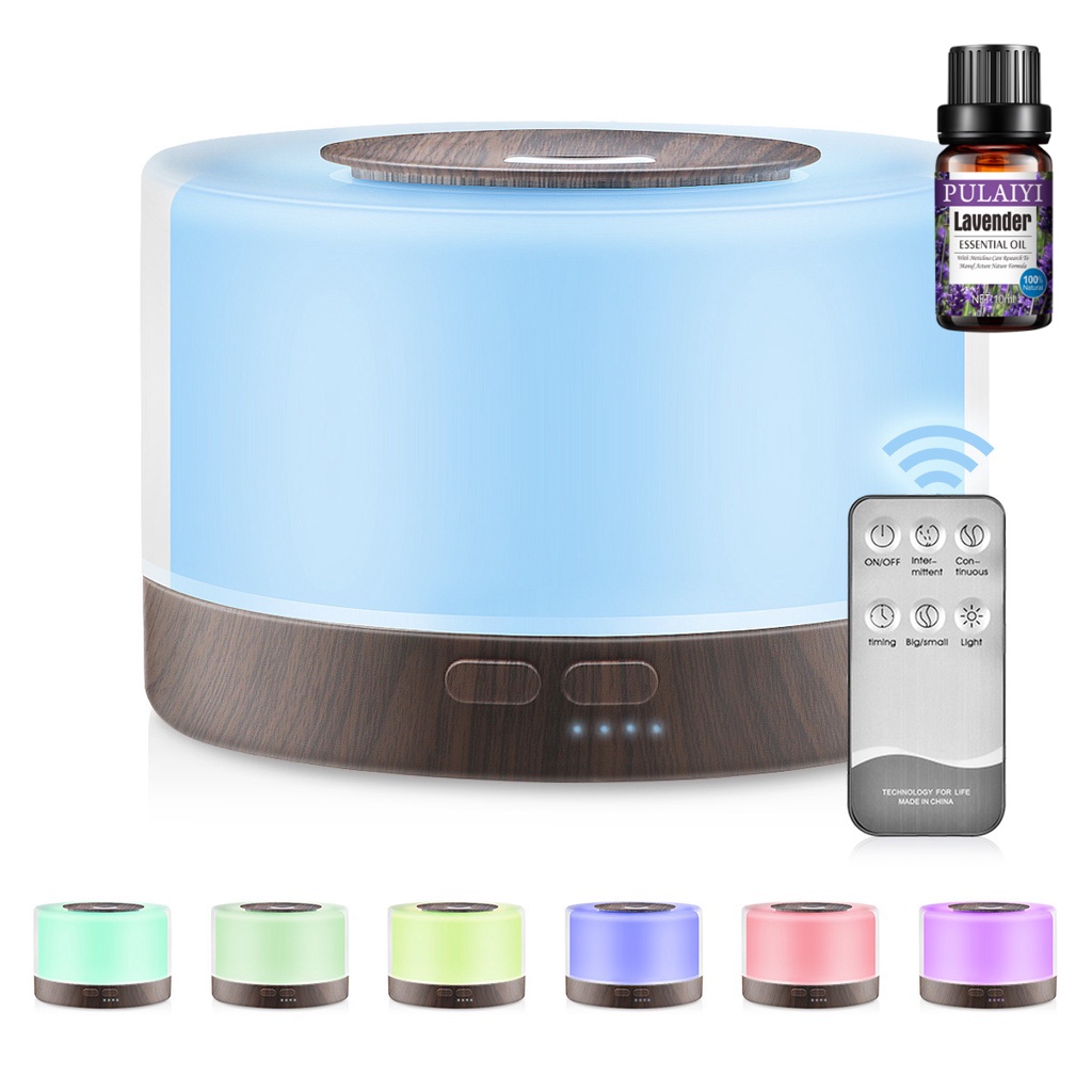 500ML 7 LED Aromatherapy Humidifier with Essential oil Ultrasonic ...