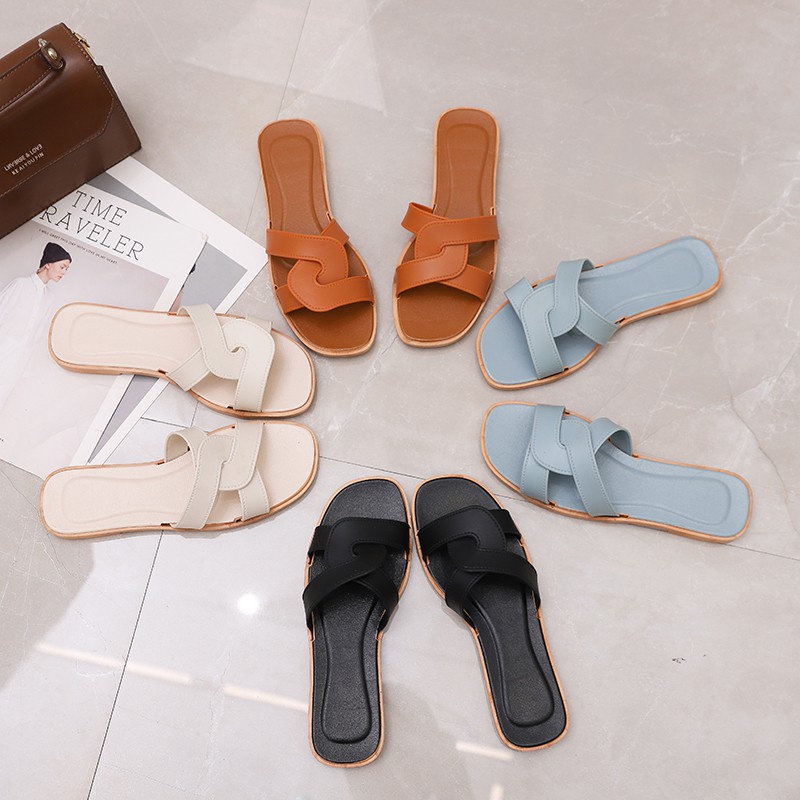 Bestseller Korean fashion Style flat slippers for women | Shopee ...