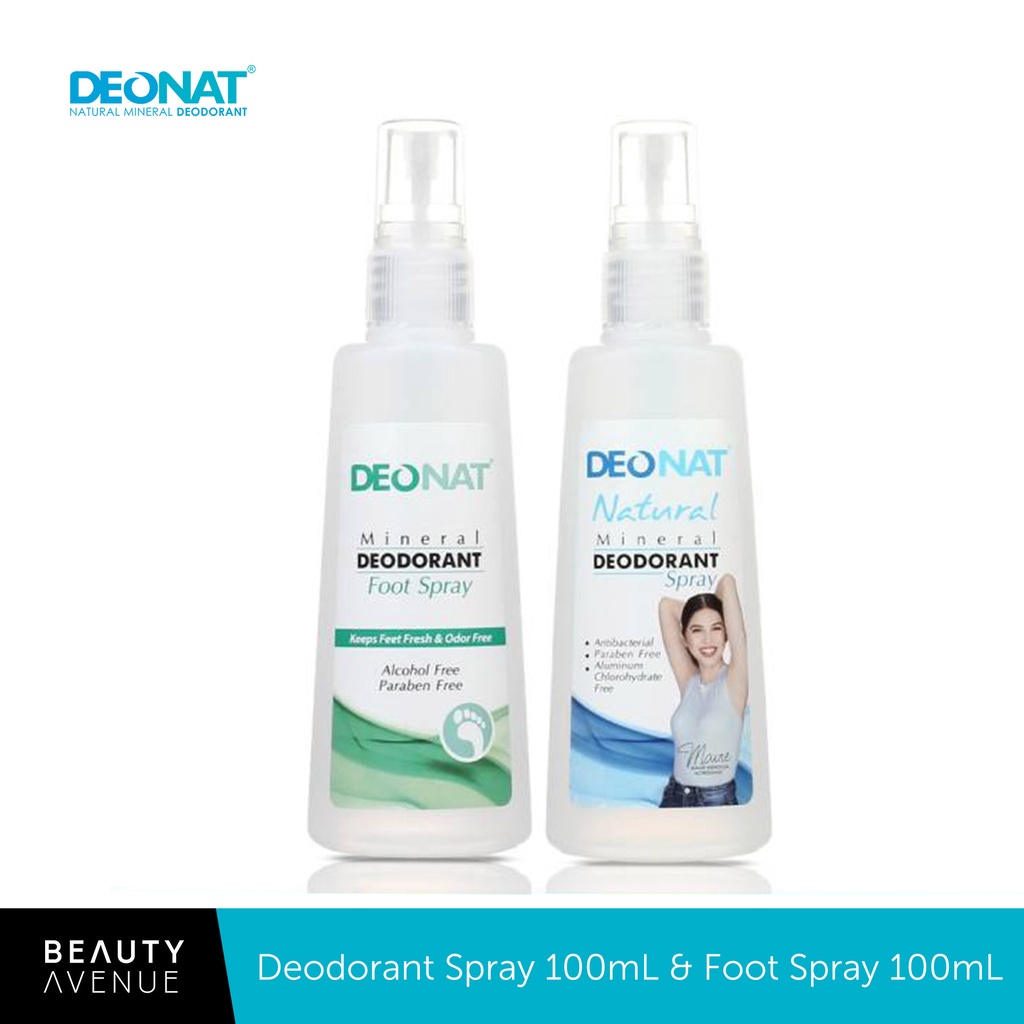 Deonat Natural Deodorant Spray 100mL and Deonat Natural Foot Spray ...
