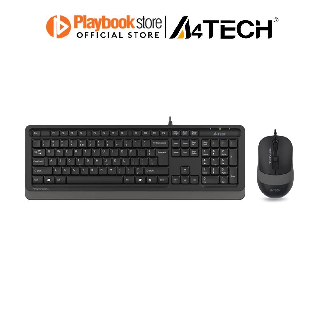 A4Tech Fstyler F1010 FK10 + FM10 Full-Size Multimedia USB Wired Keyboard And Mouse Combo ...
