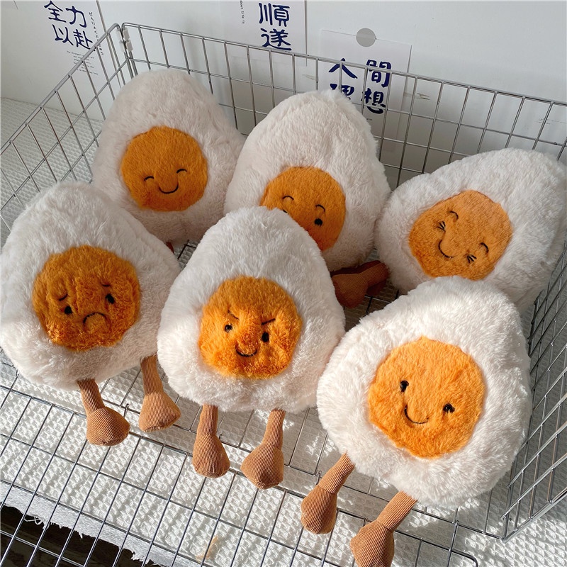 23cm Cute Boiled Egg Doll Funny British Style Appease Plush Toy ...