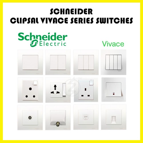 SCHNEIDER Clipsal Vivace Series Switch (1G/2G/3G/4G/13A/15A) | Shopee ...