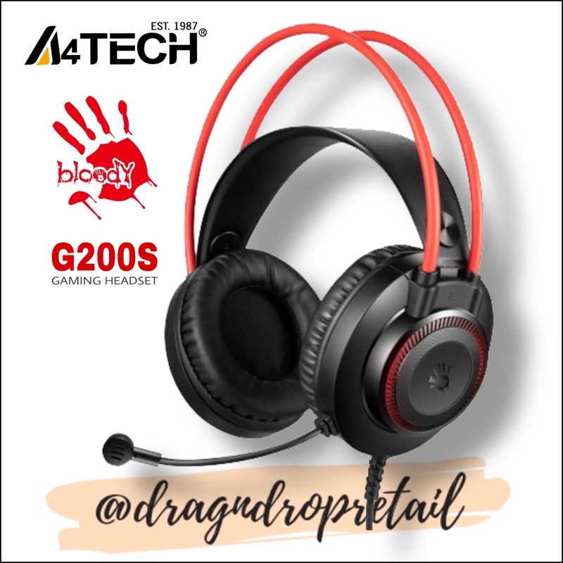 A4TECH BLOODY G200S USB Gaming Headset with Noise Cancelling Microphone ...