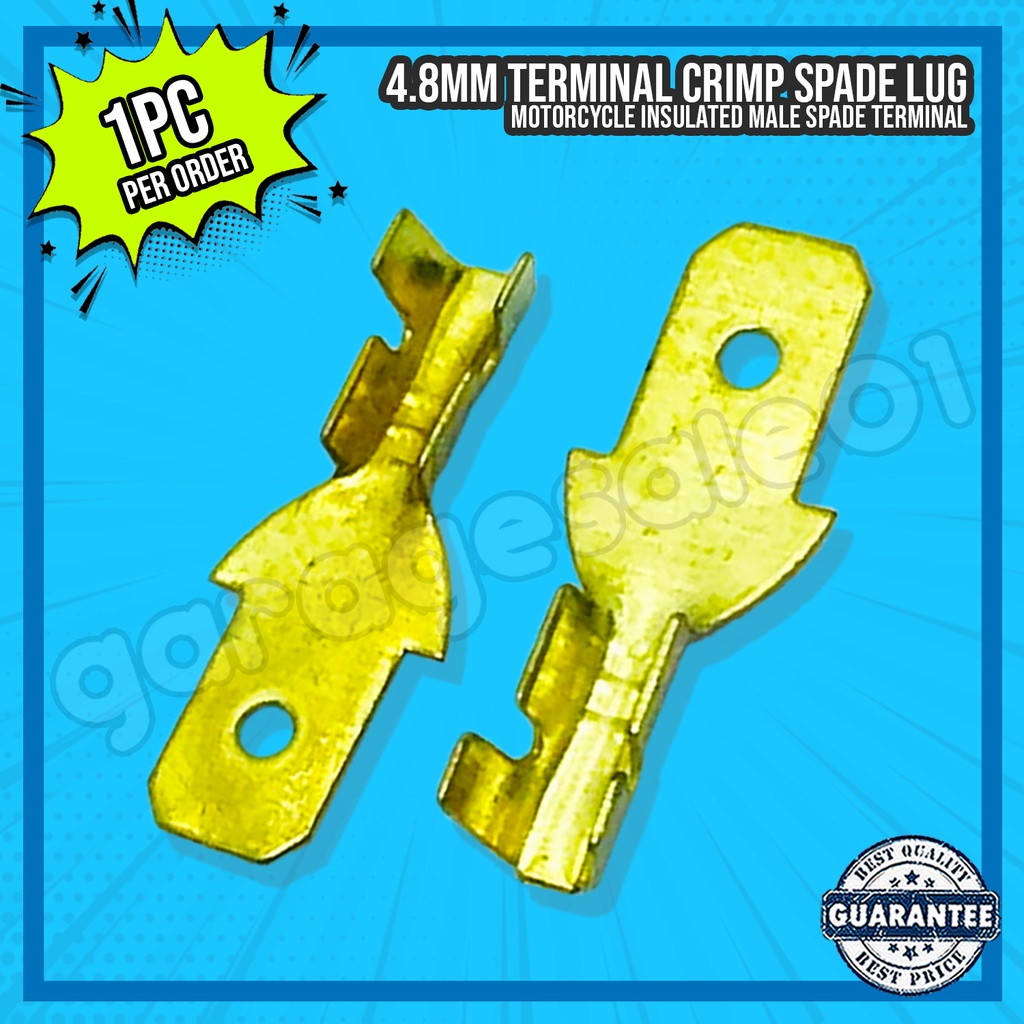 4.8MM Motorcycle Insulated Spade Terminal Male Brass Crimp ( Per Piece ...