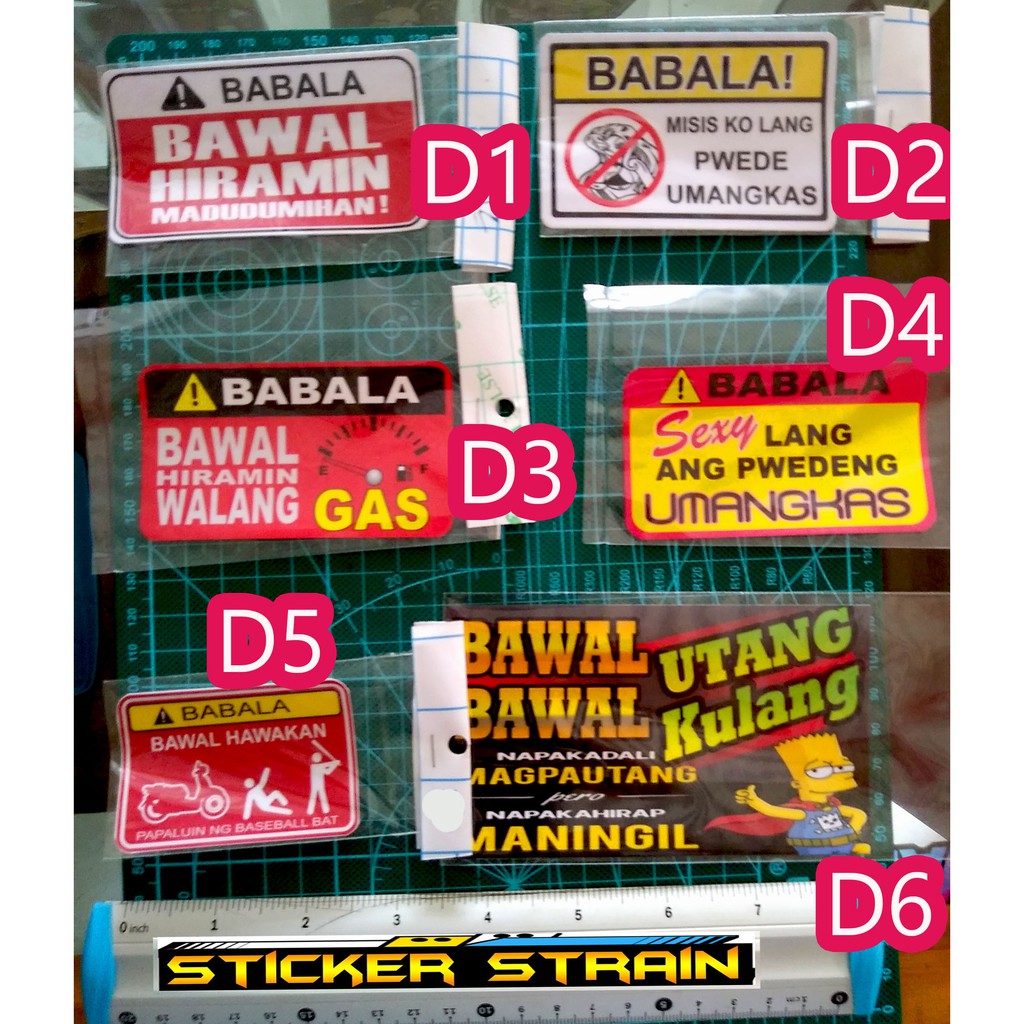 Bawal & Babala Stickers Vinyl Laminated Stickers S04 | Shopee Philippines
