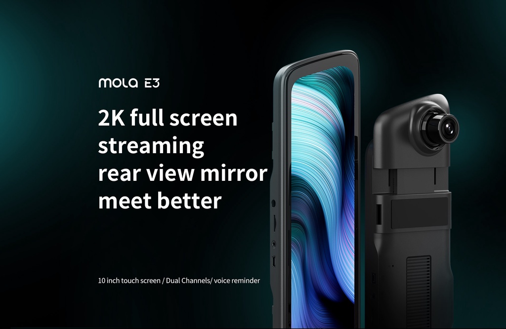 DDPAI Mola E3 Rearview Dash Cam 1440p 2K 10 Inch Touch Screen Night Version 24 Hours Parking ...