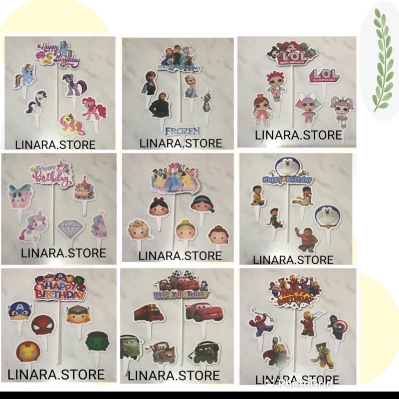 Character CAKE TOPPER/Paper CAKE TOPPER | Shopee Philippines