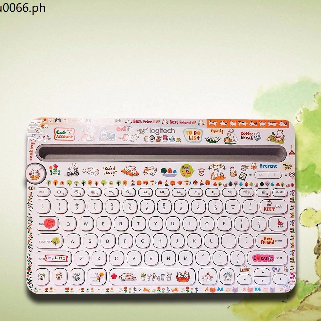 Cartoon Cute Keyboard Sticker Logitech K480/K380 Wireless Bluetooth ...