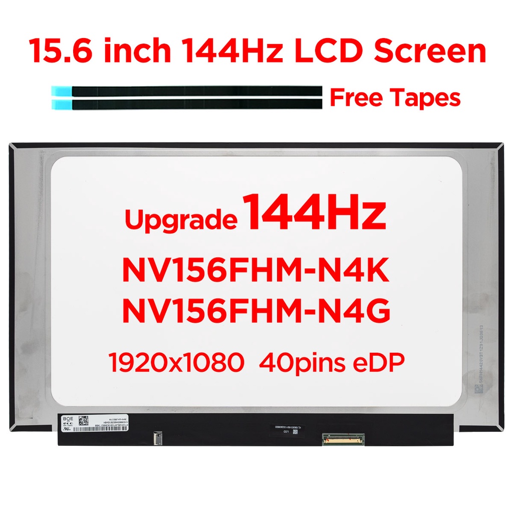 15.6 inch IPS 144Hz Laptop LCD Screen NV156FHM-N4K fit NV156FHM-N4N ...