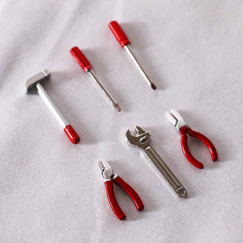 Pocket House Mini Hammer Adjustable Wrench Tool Miniature Repair Model ...