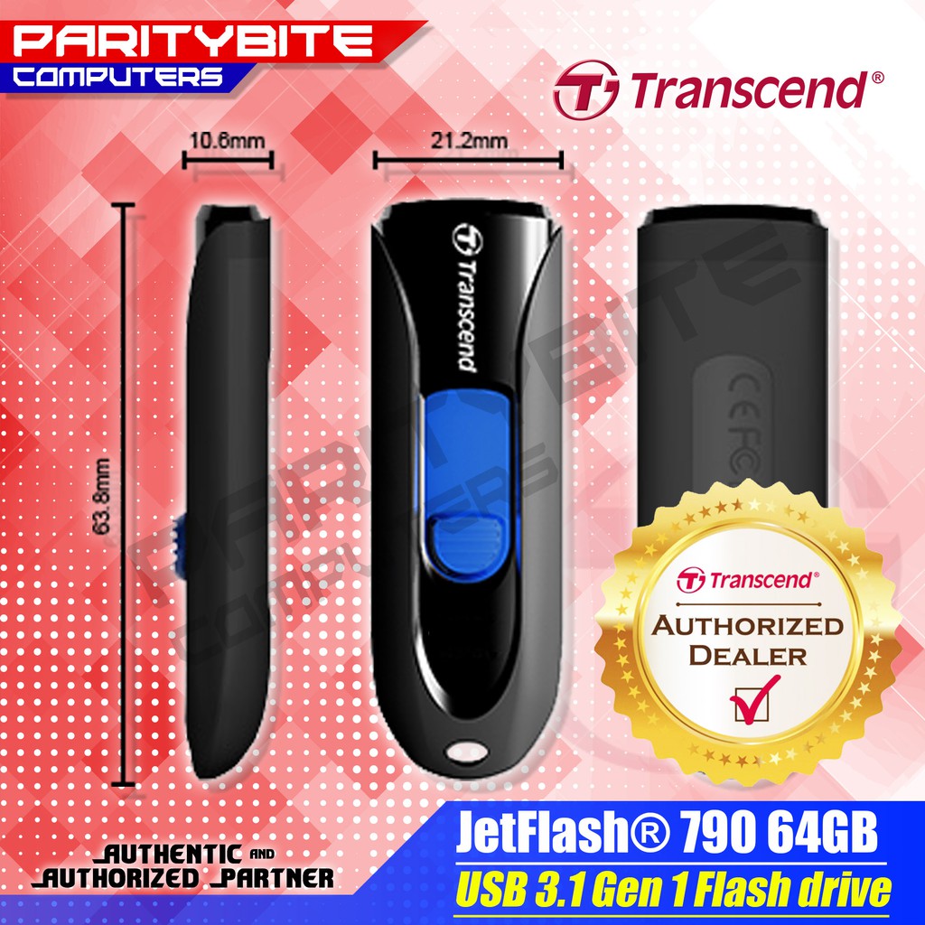 Transcend USB 3.1 Gen 1 JF790 64GB Flash Drive (Original) | Shopee ...