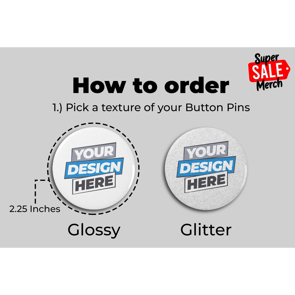 Personalized / Customized Button Pins (Glossy, Matte or Glittered) High ...
