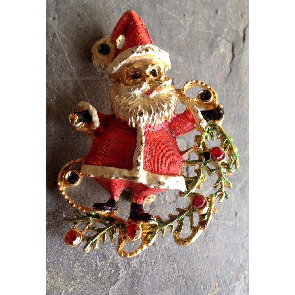 Santa Claus Vintage Christmas Pin Jewelry Brooch | Shopee Philippines