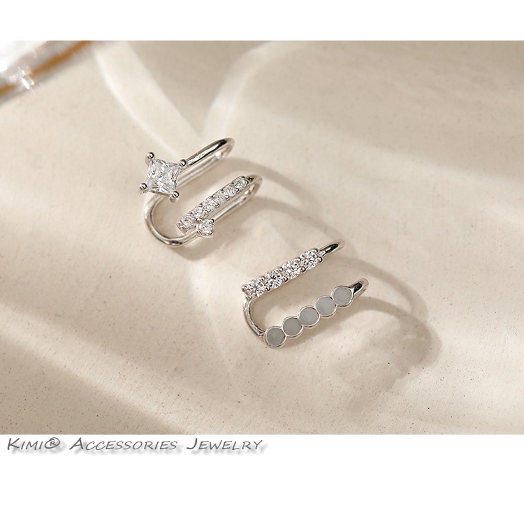 1pair Multi-layer Zircon Cute Earrings Clip on Earrings for Women ...