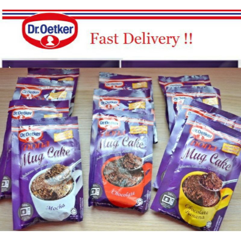 Nona Dr Oetker 50gm Mug Cake Chocolate Banana Mocha Kek Kole Coklat ...