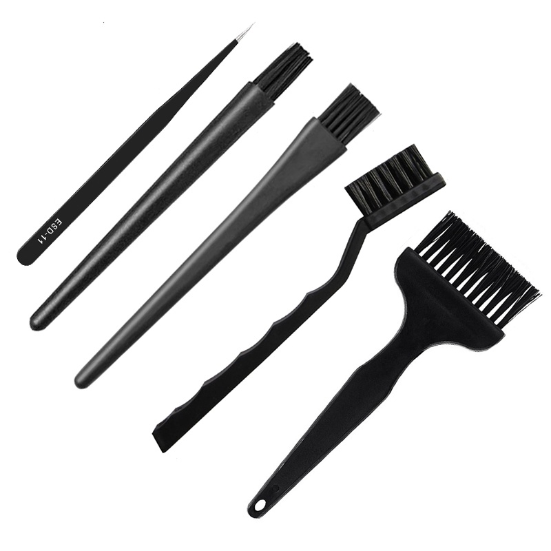 KUAIQU 5 Pcs Set Anti-Static Brush Esd Safe Nylon Cleaning Tweezer For Mobile Phone Tablet Pcb ...