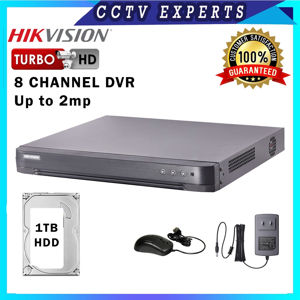 Hikvision Turbo HD 8 Channel DVR with Or Without ( 500GB, 1TB,2TB, 4TB ...