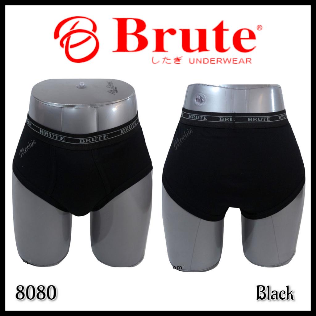 Brute Single Packed Men's Hi-Waist Solid Black Full Brief in 100% ...