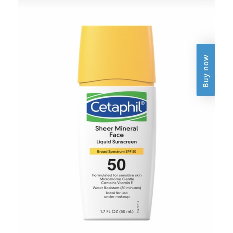 Authentic NEW Cetaphil Sheer 100%Mineral Liquid Sunscreen Face w/ Zinc ...