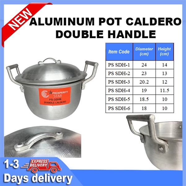Caldero / Kaldero Double Handle Aluminum Pot Makapal From #1 Big to #6 ...