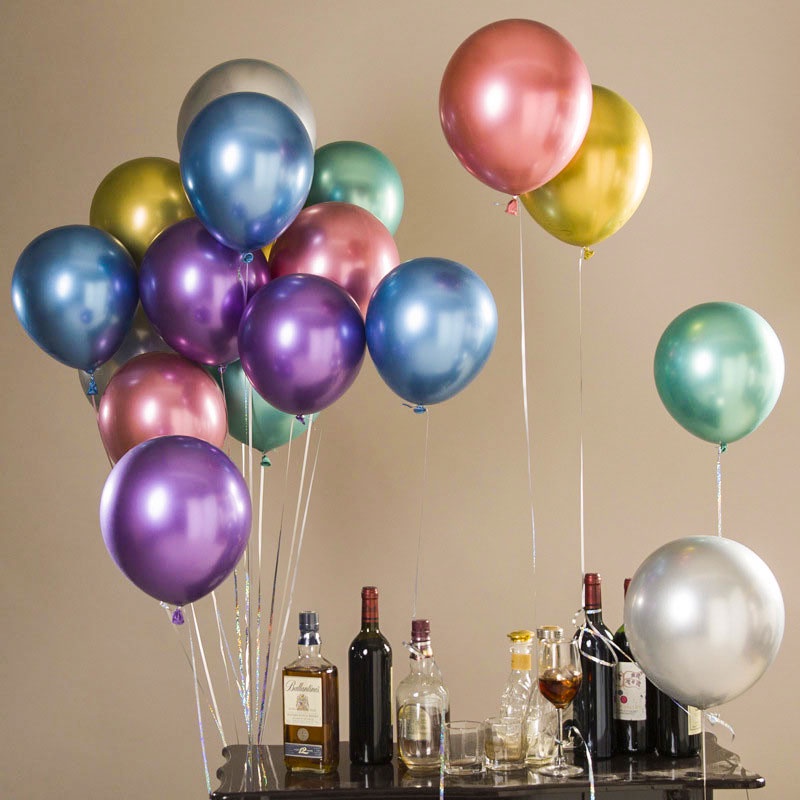 10inch 50pcs chrome balloon metallic latex chromium balloon birthday ...