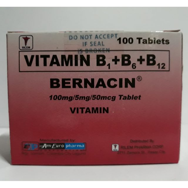 Bernacin Vitamin B Complex 100 Tablets | Shopee Philippines
