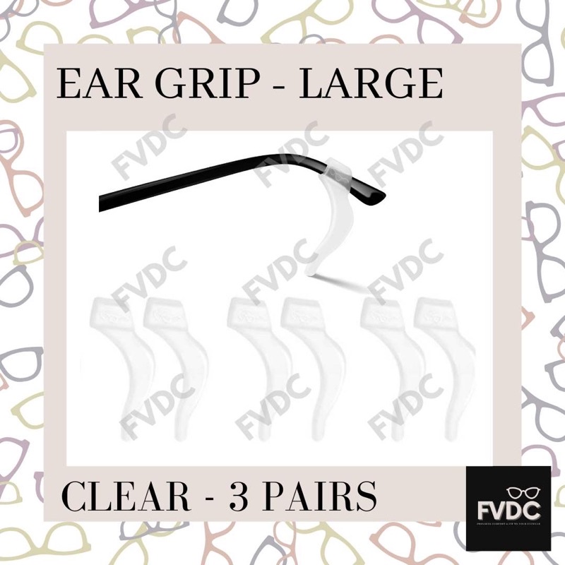 FVDC ANTI-SLIP EAR GRIP, COMFORT Silicone Ear Hook, Eye glass Temple ...