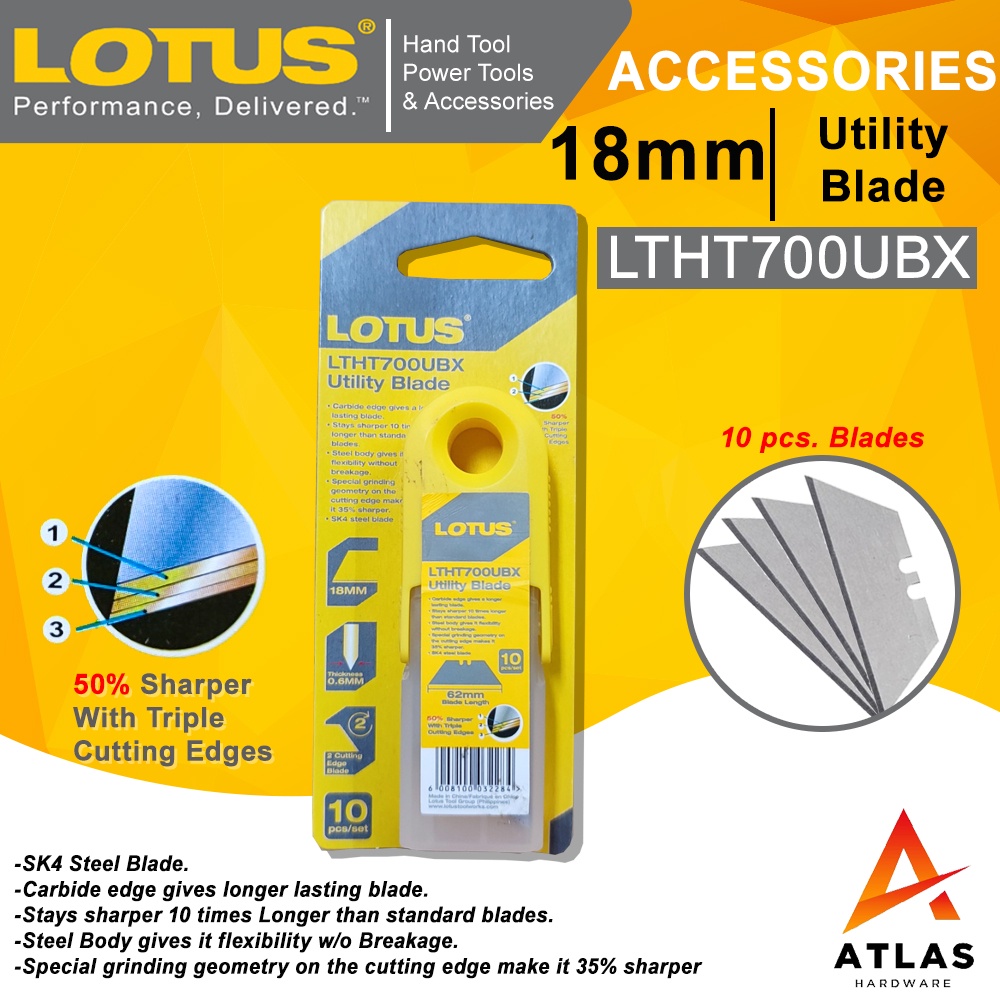 Lotus Utility Knife Blade Replacement LTHT700UBX 10pcs. | Shopee ...