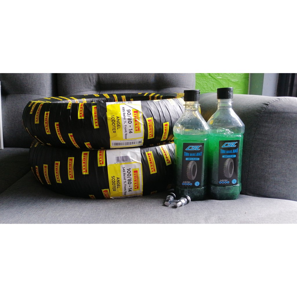 Pirelli Tires Angel Scooter Set (90/80-14 & 100/80-14 With Free 2 ...