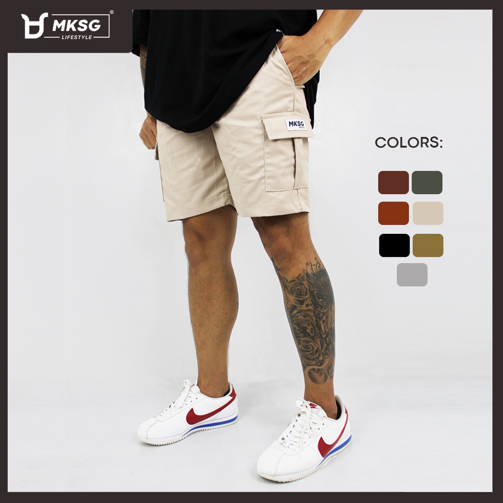 MKSG 5 Pocket Cargo Shorts with FREE Wallet (Above The Knee Cut ...