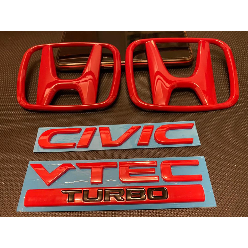 Honda Civic FC Red Emblem Vtec Turbo Red V-Tec Turbo Red Vtec Turbo ...