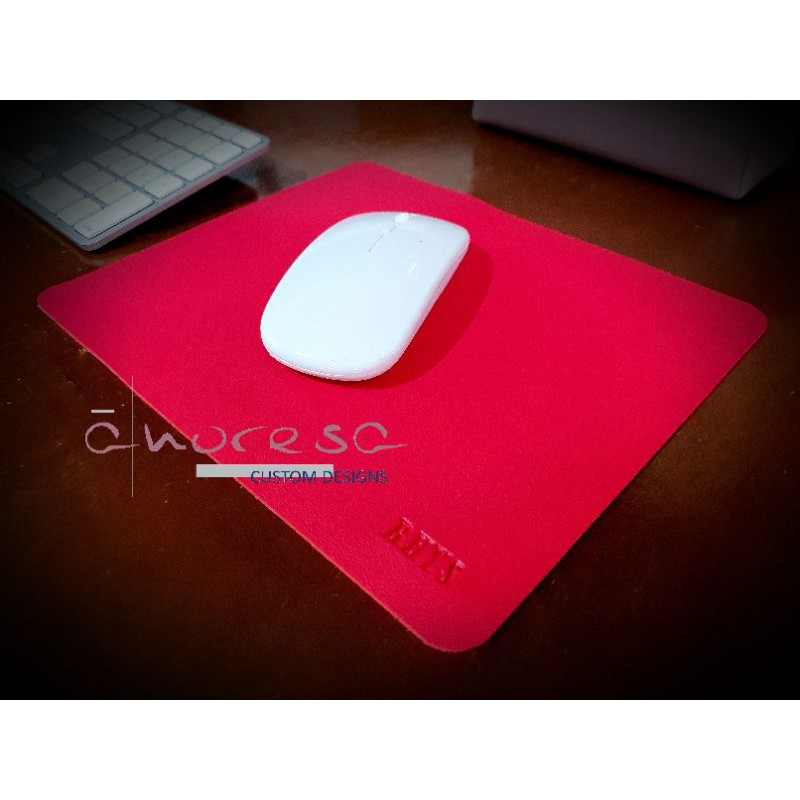 Personalized Faux Leather Mouse Pad 9"x7.5" (letter stamp not included ...