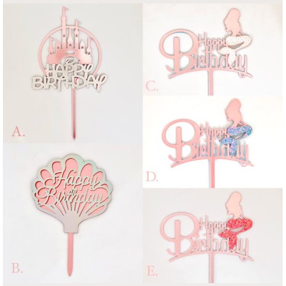 HAPPY BIRTHDAY STICK/ TAG/ CAKE TOPPER (REUSABLE/ FOR PARTY) | Shopee ...